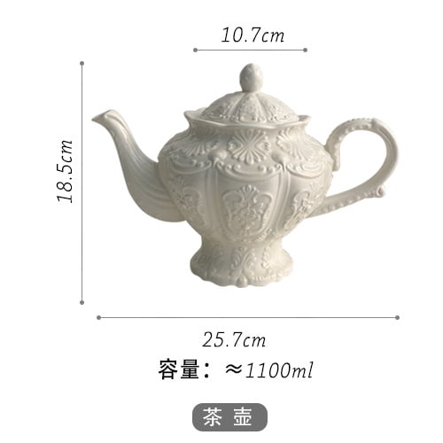 Ceramic European Style Tea Set French Relief Butterfly Flower Palace ...