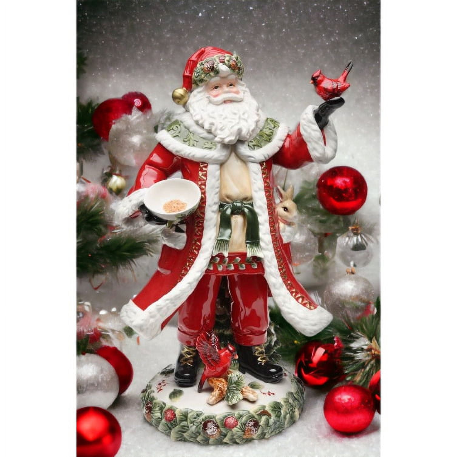 Ceramic Evergreen Holiday Santa Statue 10 7/8" Kitchen and - Walmart.com