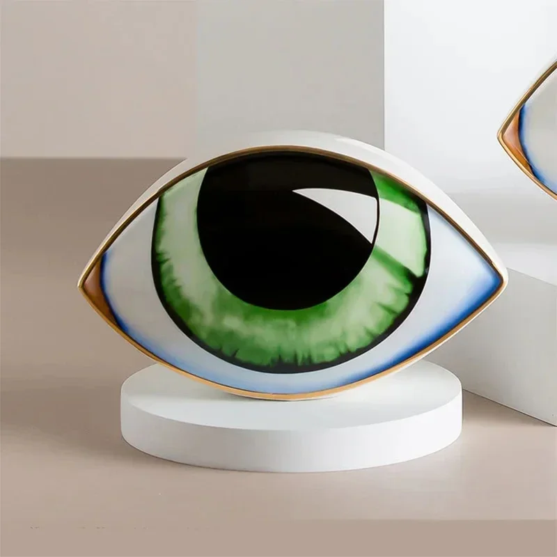 Ceramic Evil Eye Figurine Sculpture Devil's Eye Statue Charm Desktop ...