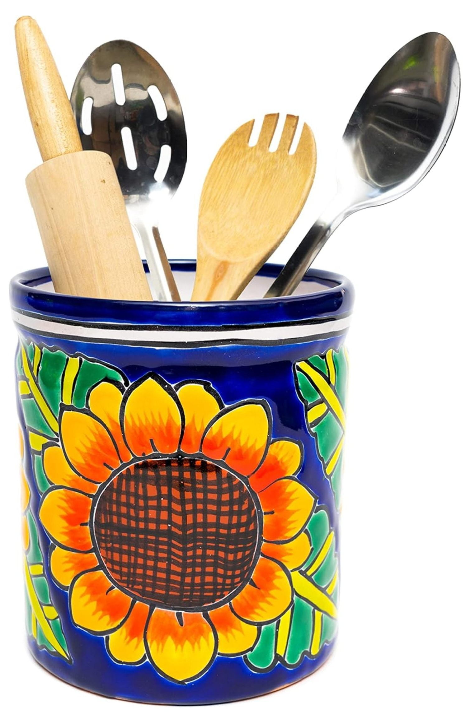 Ceramic Extra Large Utensil Holder Utensil Crock Kitchen Organizer ...