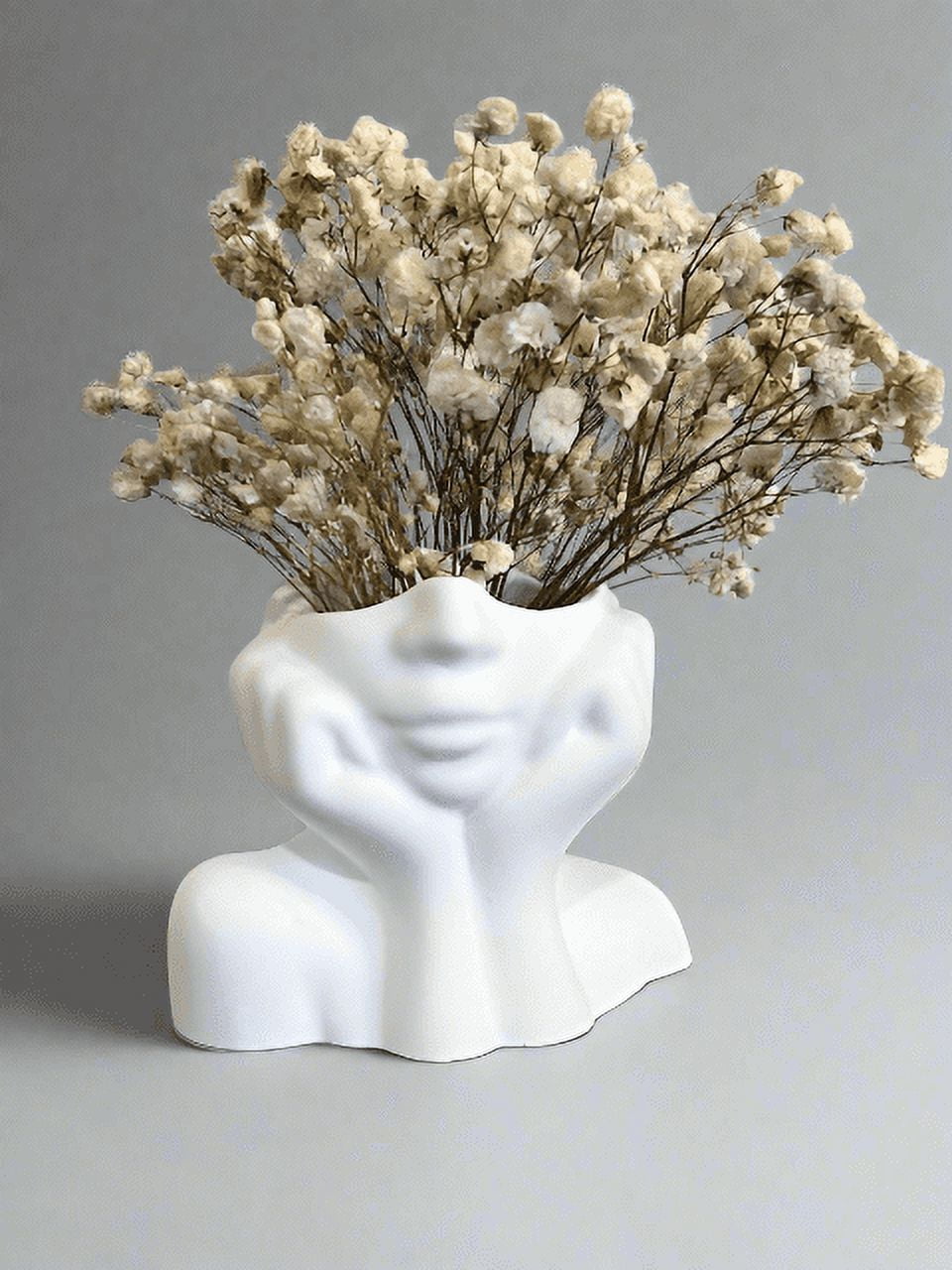 Ceramic Face Vase Artistic Head Vase for Decoration Women Face ...