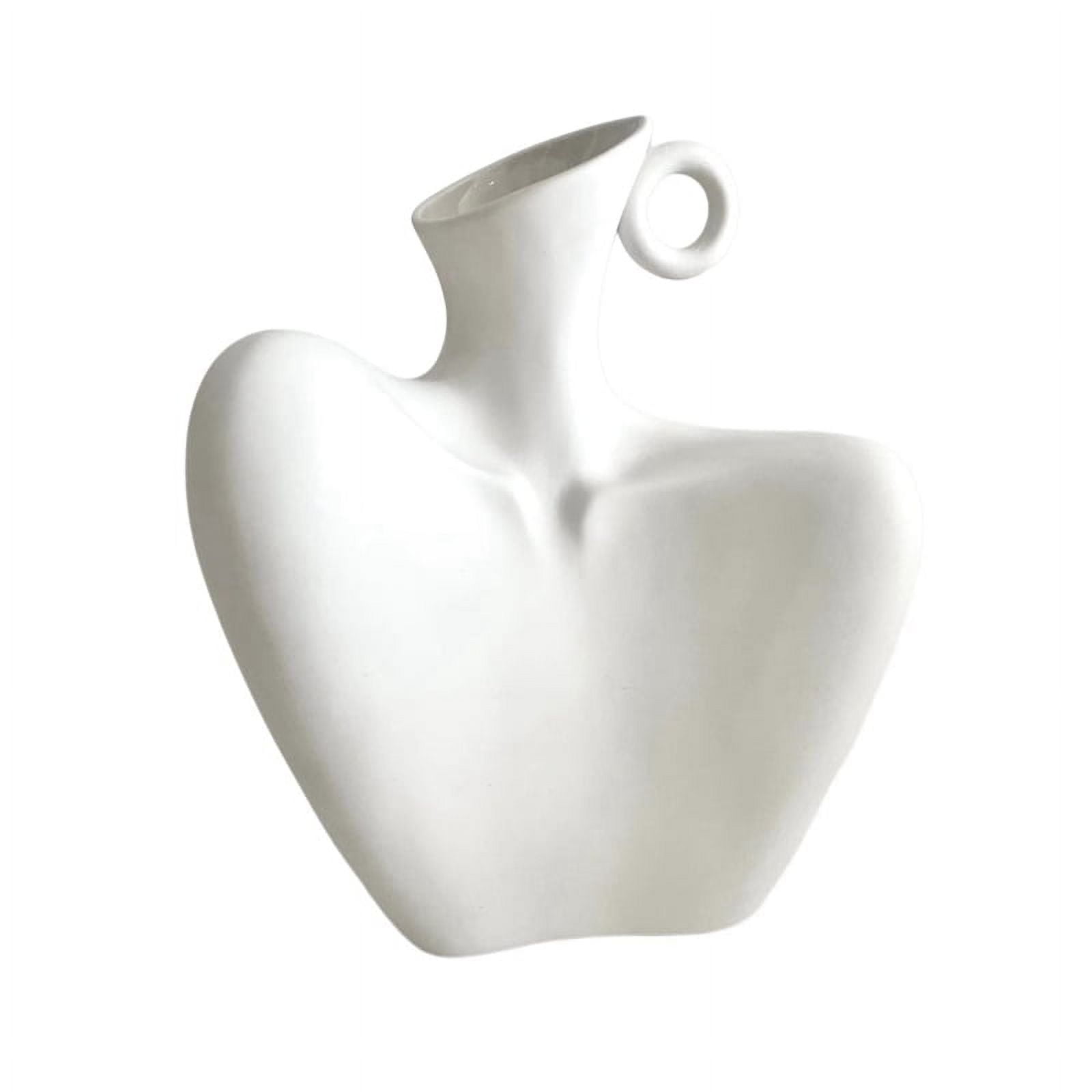 Growment Ceramic Female Form Vase, White Body Statue, Minimalist Home ...