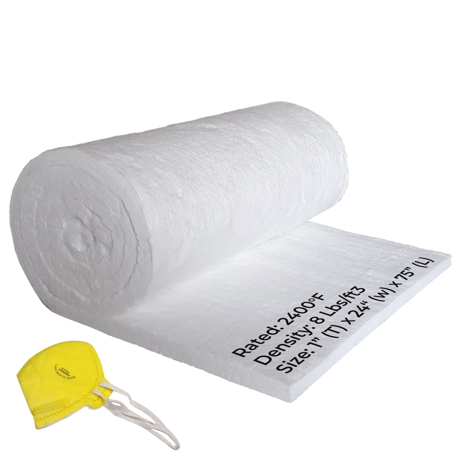 Ceramic Fiber Blanket Thermal Insulation Wool 2400F 8# 1" x 24"x 6.20 ...