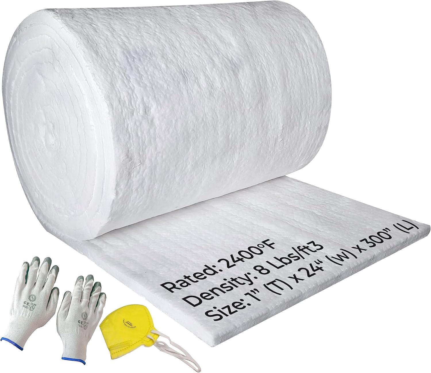 Ceramic Fiber Insulation Blanket Roll - 1" x 24" x 25' - 2400F 8 ...
