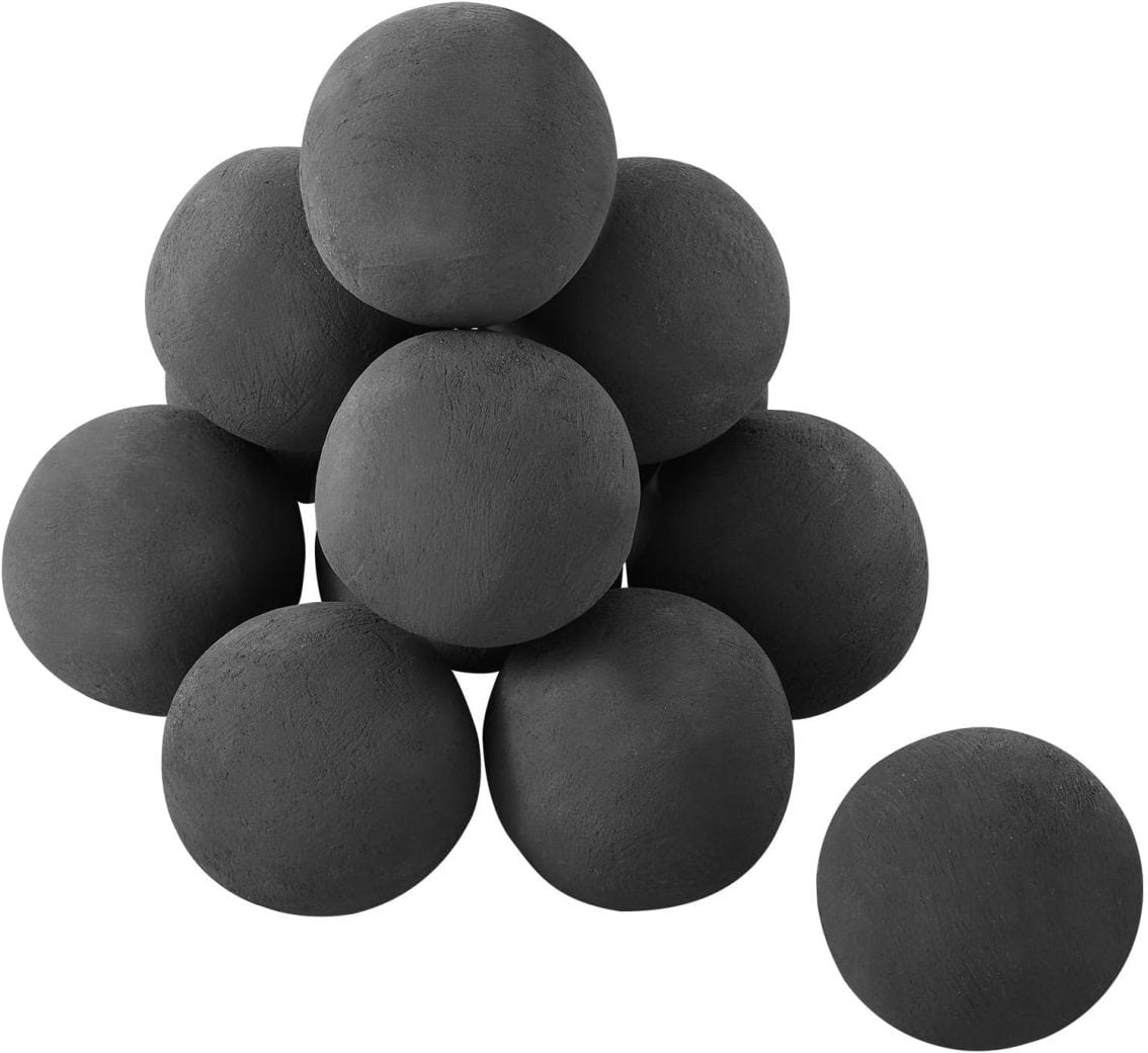 Ceramic Fire Balls, 4 Inch Set of 12 Round Fire Stones Compatible with ...
