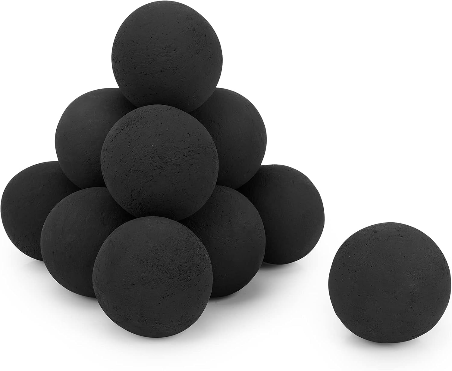 Ceramic Fire Balls - 4 Round Fire Stones for Fire Pit Fire Bowl and ...