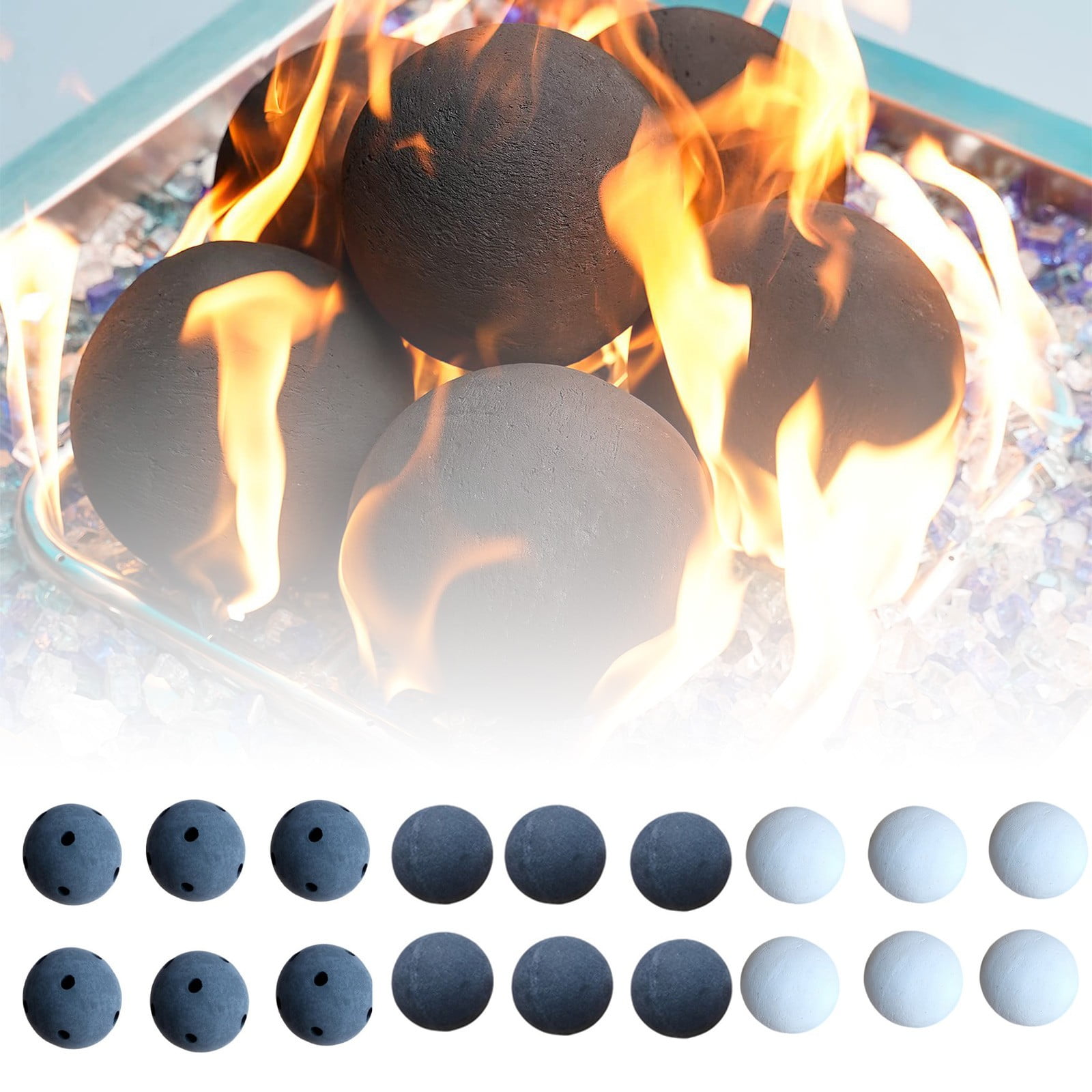 Ceramic Fire Balls Fire Pit Balls, Ceramic Fiber Fireplace Balls Modern ...