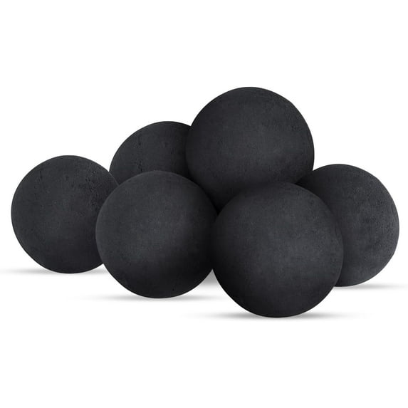 Ceramic Fire Balls for Fire Pit, Set of 6 Round Fire Stones Reusable ...