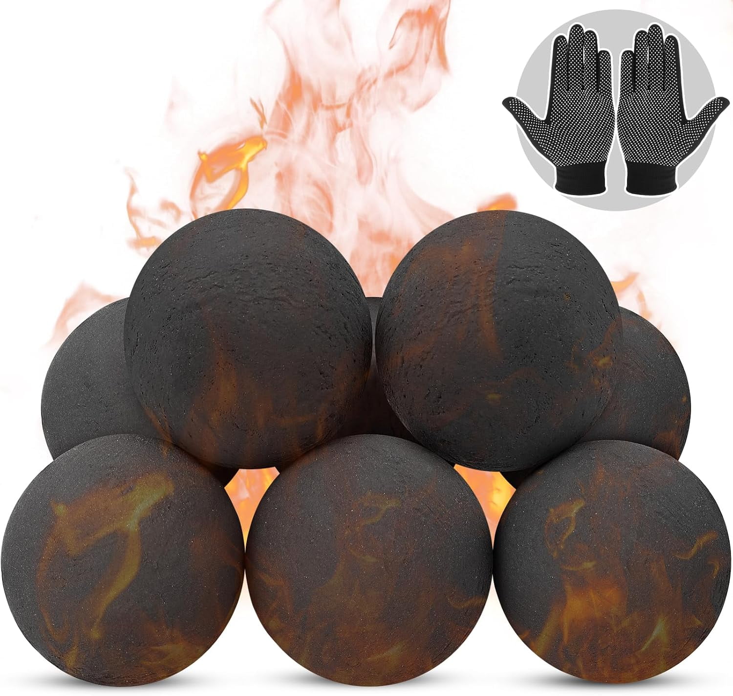 Ceramic Fire Balls, Fireplace Balls for Fire Pits, Fire Stones for ...