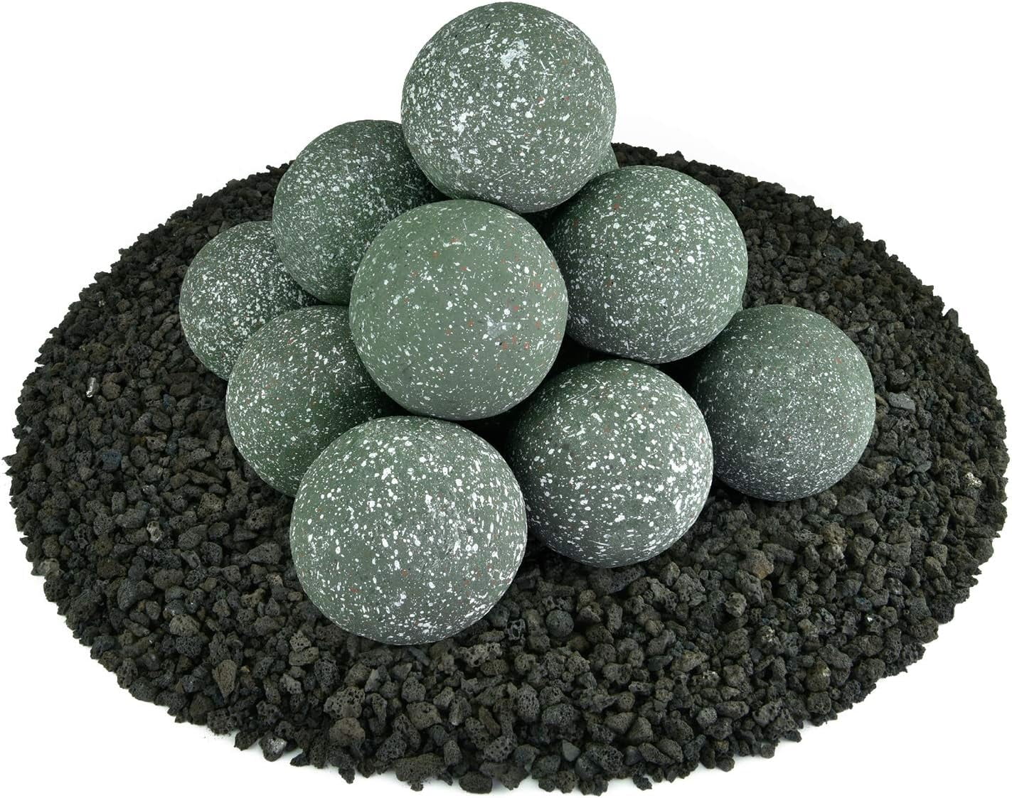 Ceramic Fire Balls | Set of 14 | Modern Accessory for Indoor and ...