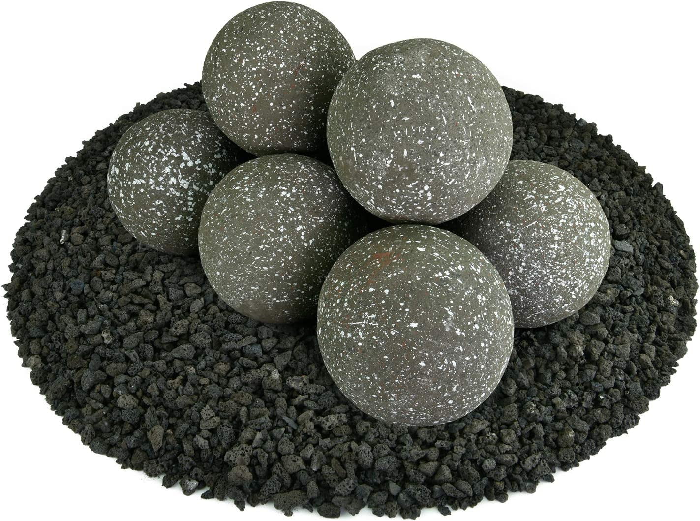 Ceramic Fire Balls | Set of 8 | Modern Accessory for Indoor and Outdoor ...