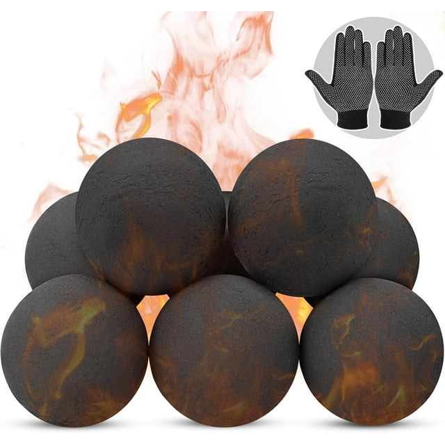 Ceramic Fire Balls for Gas Fireplace, Fireplace Balls for Indoor ...