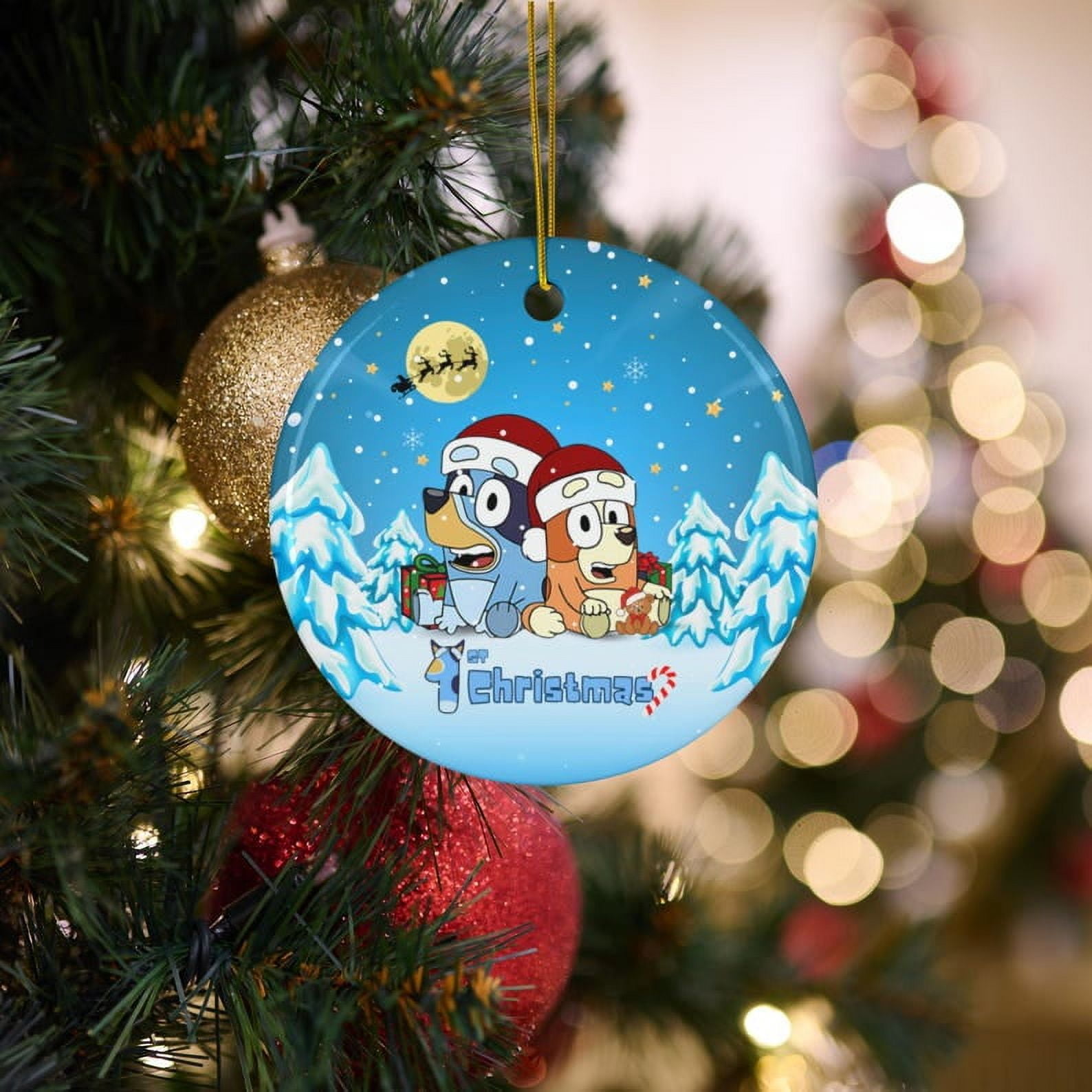 Ceramic First Christmas Bluey Ornament, Bluey And Bingo Tree Ornament ...