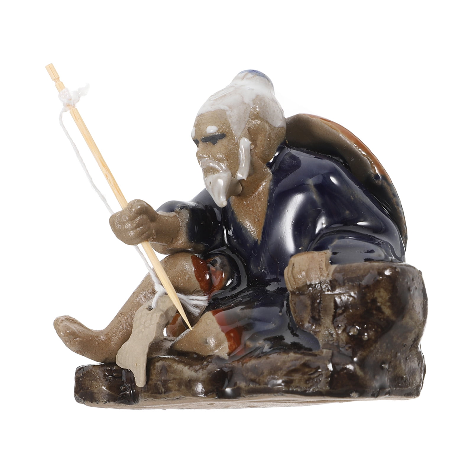 Ceramic Fish Figurines Resin Fisherman Statue Mini Claw Machines Vacuum ...