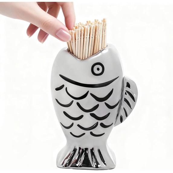 Ceramic Fish Toothpick Holder, Nautical Ocean Style Dispenser for ...