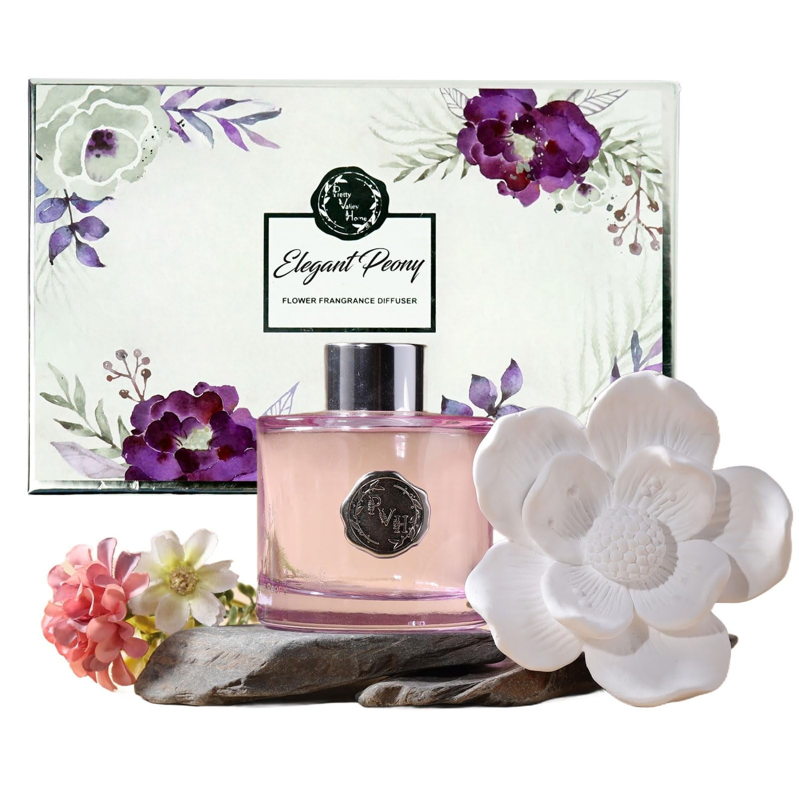 Ceramic Flower Fragrance Diffuser 100ml Elegant Peony - Walmart.com