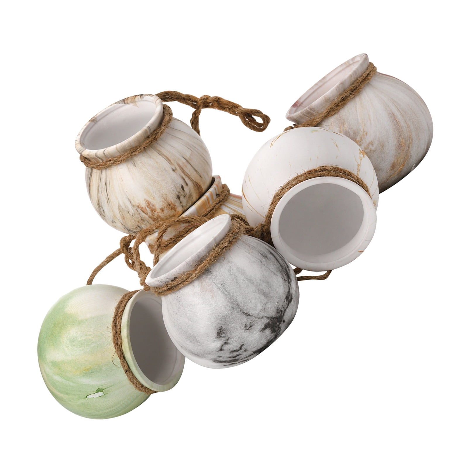 Ceramic Flower Planter Succulents Cactus Pots with Rope Hangers for ...