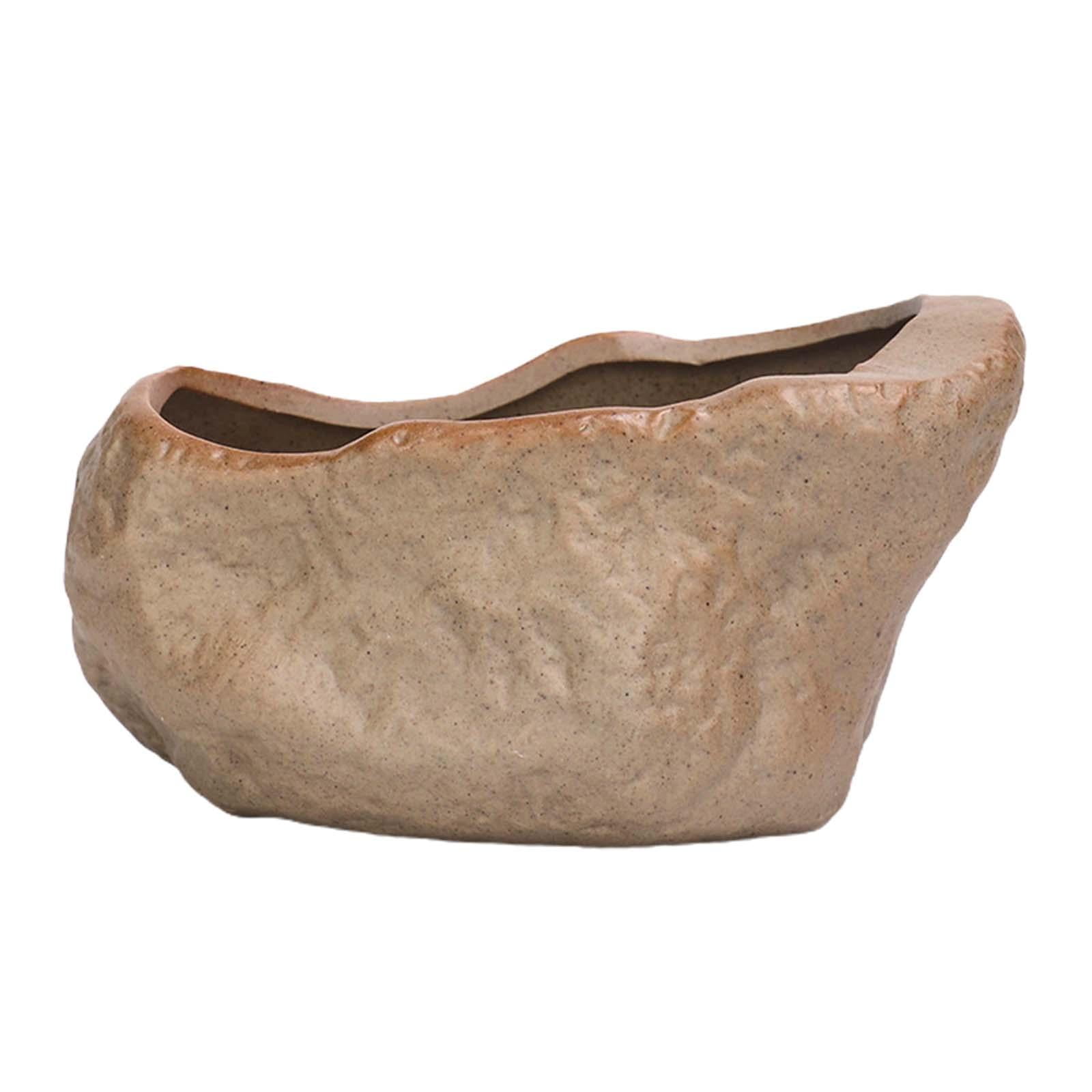 Ceramic Flower Pot Plant Containers Lightweight Sturdy Stone Shape ...