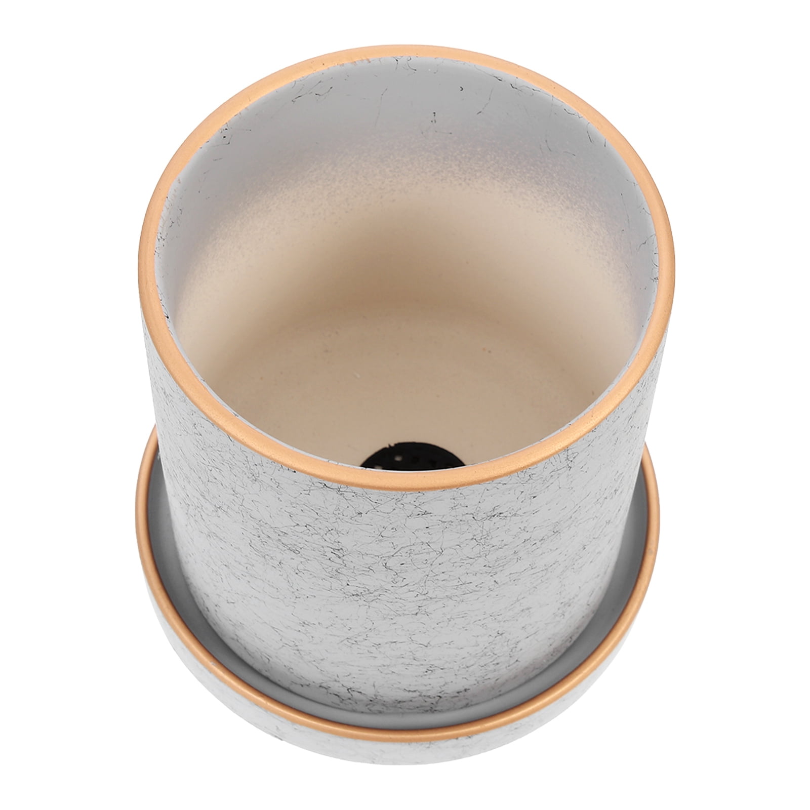 Ceramic Flower Pot with Saucer Tray Round Planter Pot Planting Pot ...