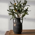 Ceramic Flower Vase with Handles, Large Decorative Black Vase ...