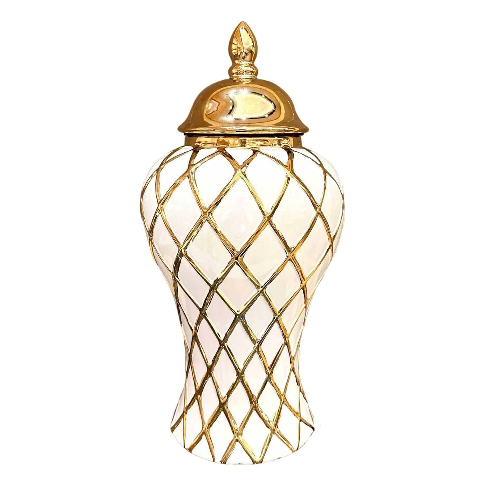 Ceramic Flower Vase Porcelain Ginger Jar with Lid Table Centerpieces 12 ...