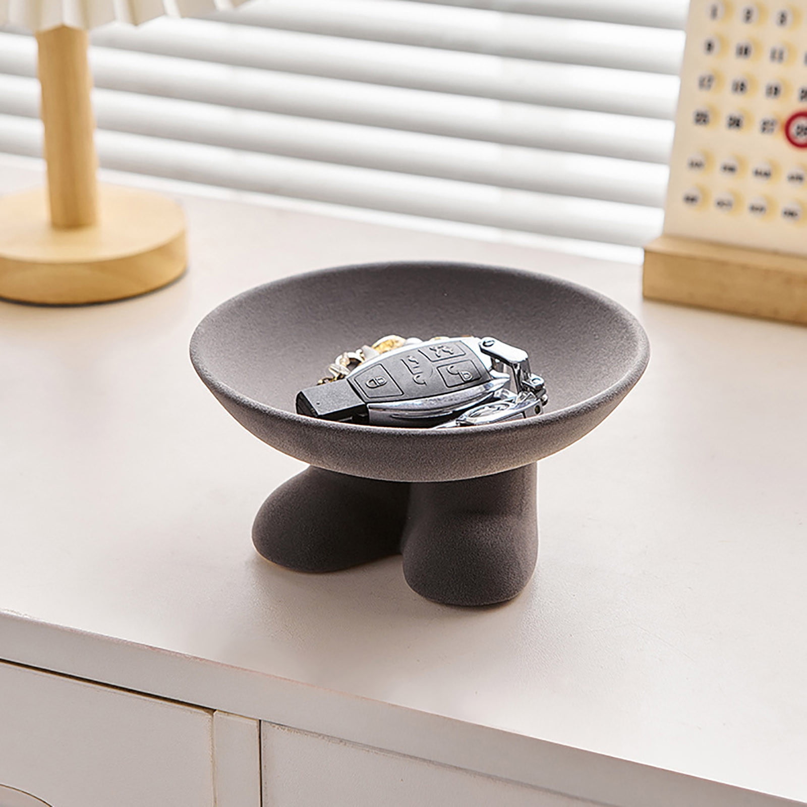 Ceramic Foot Shaped Storage Tray | Soft Flocking Lined Organizer ...