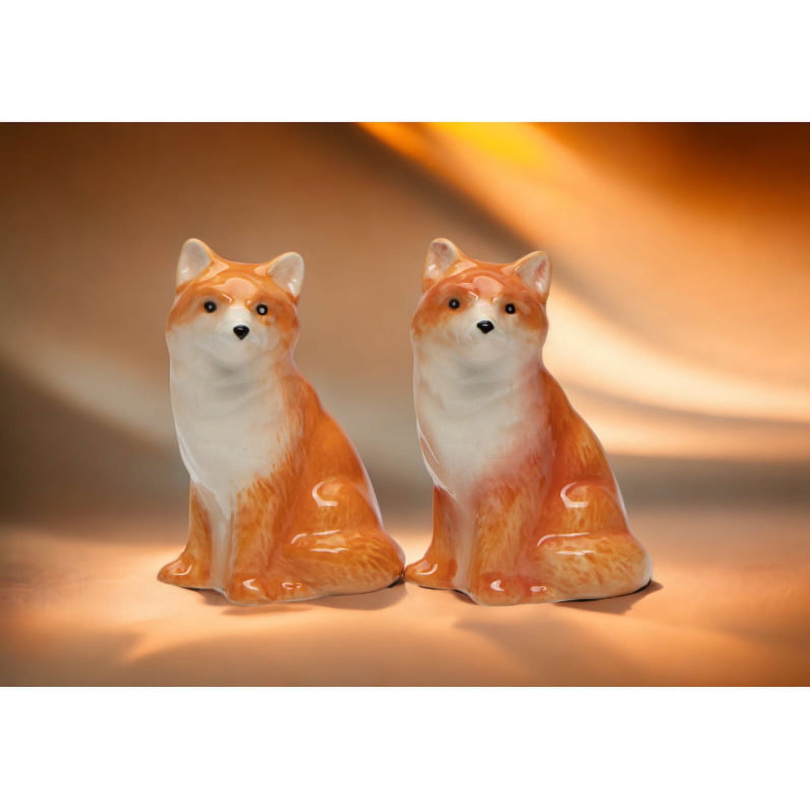 Ceramic Fox Salt and Pepper Shakers 2.5 x 2 x 3.5 inches Gift - Walmart.com