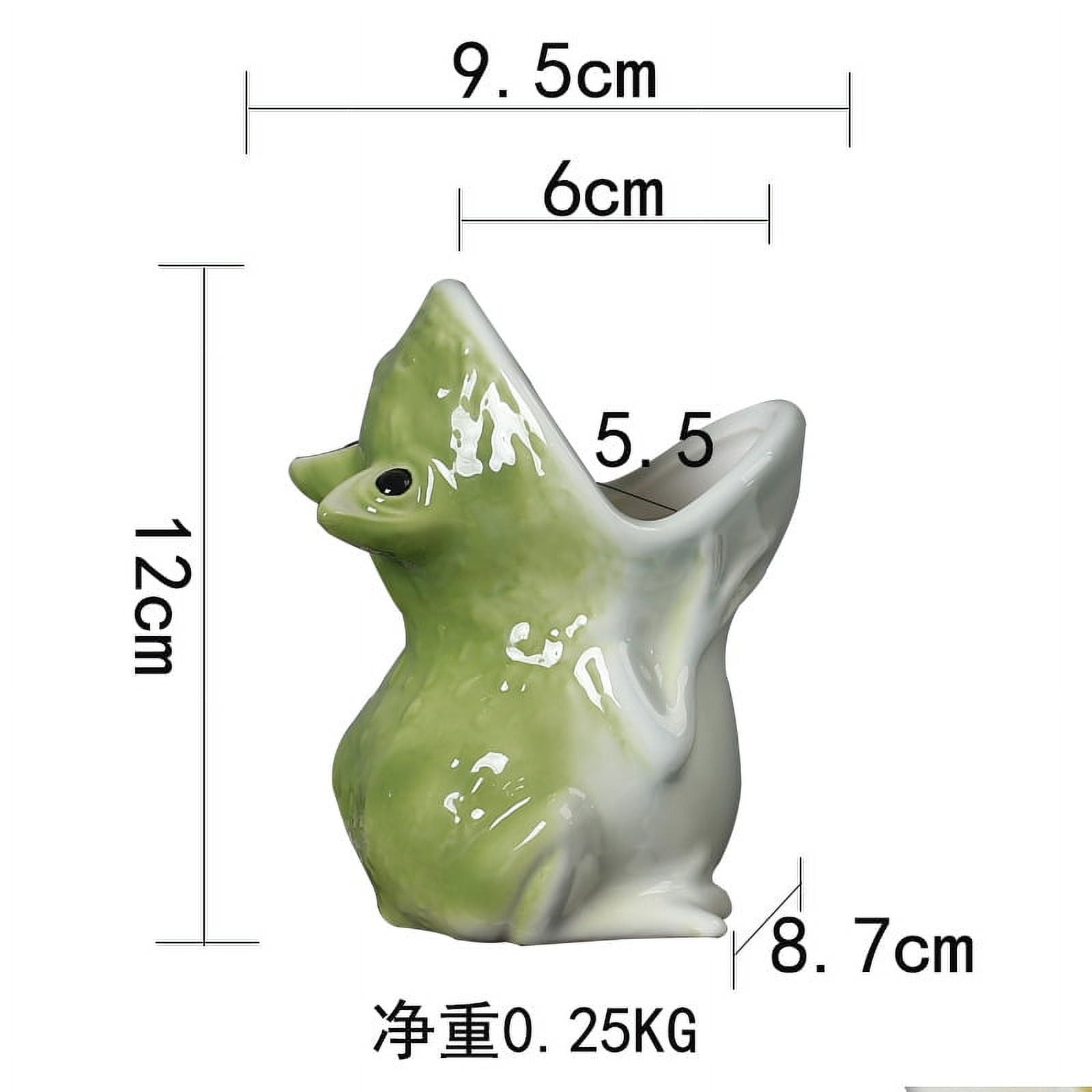Ceramic Frog-Shaped Planter Cute Animal Cartoon Vase for Color ...