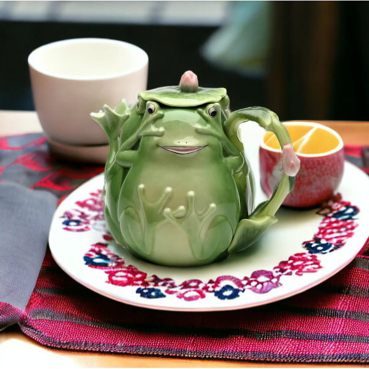 Ceramic Frog Teapot Tea Party Decor Cafe Decor Cottagecore - Walmart.com