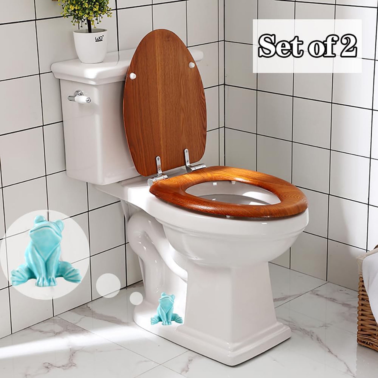 Ceramic Frog Toilet Bolt Covers Decorative, Set of 2 Tall Toilet Bolt ...