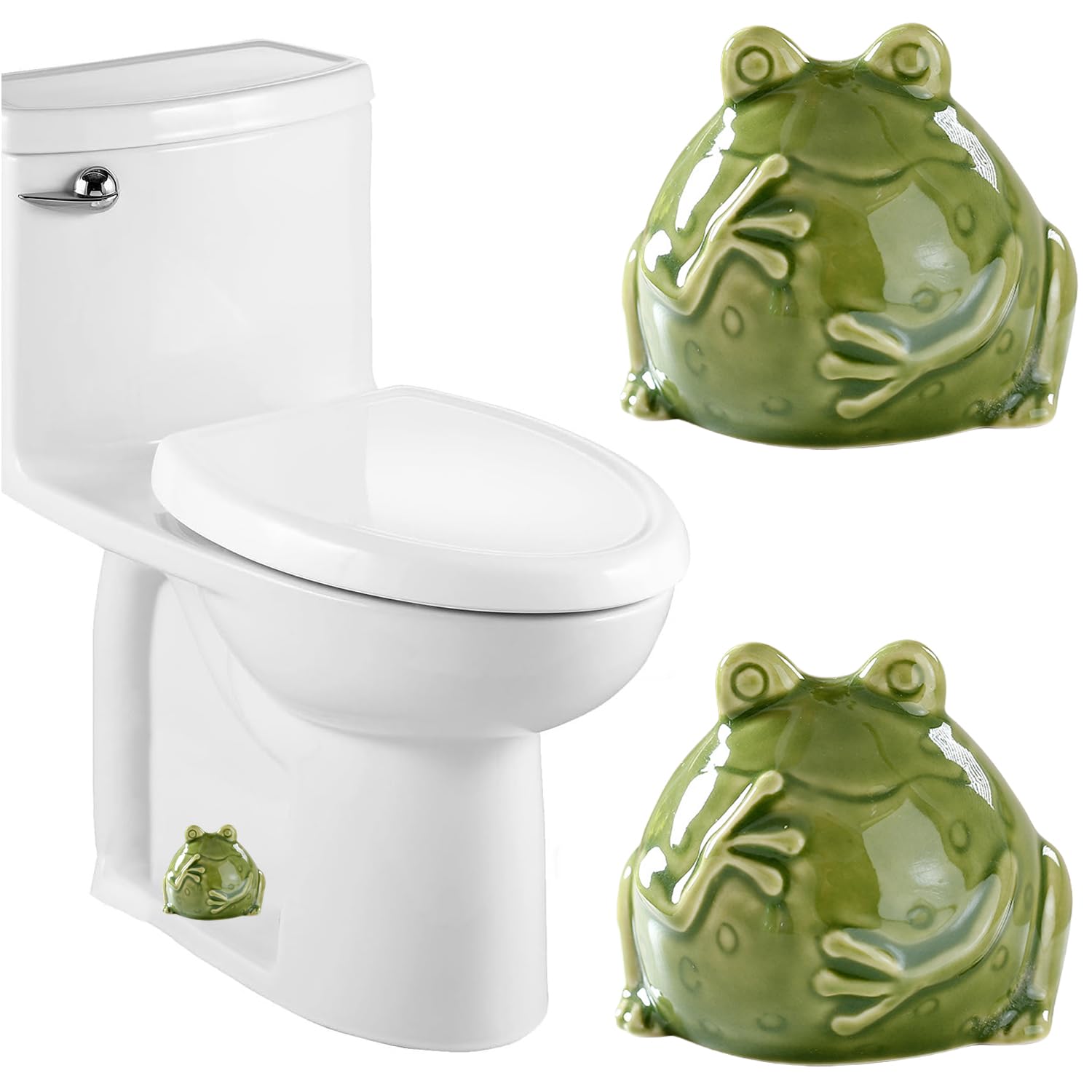 Ceramic Frog Toilet Bolt Covers Decorative, Set of 2 Tall Toilet Bolt ...