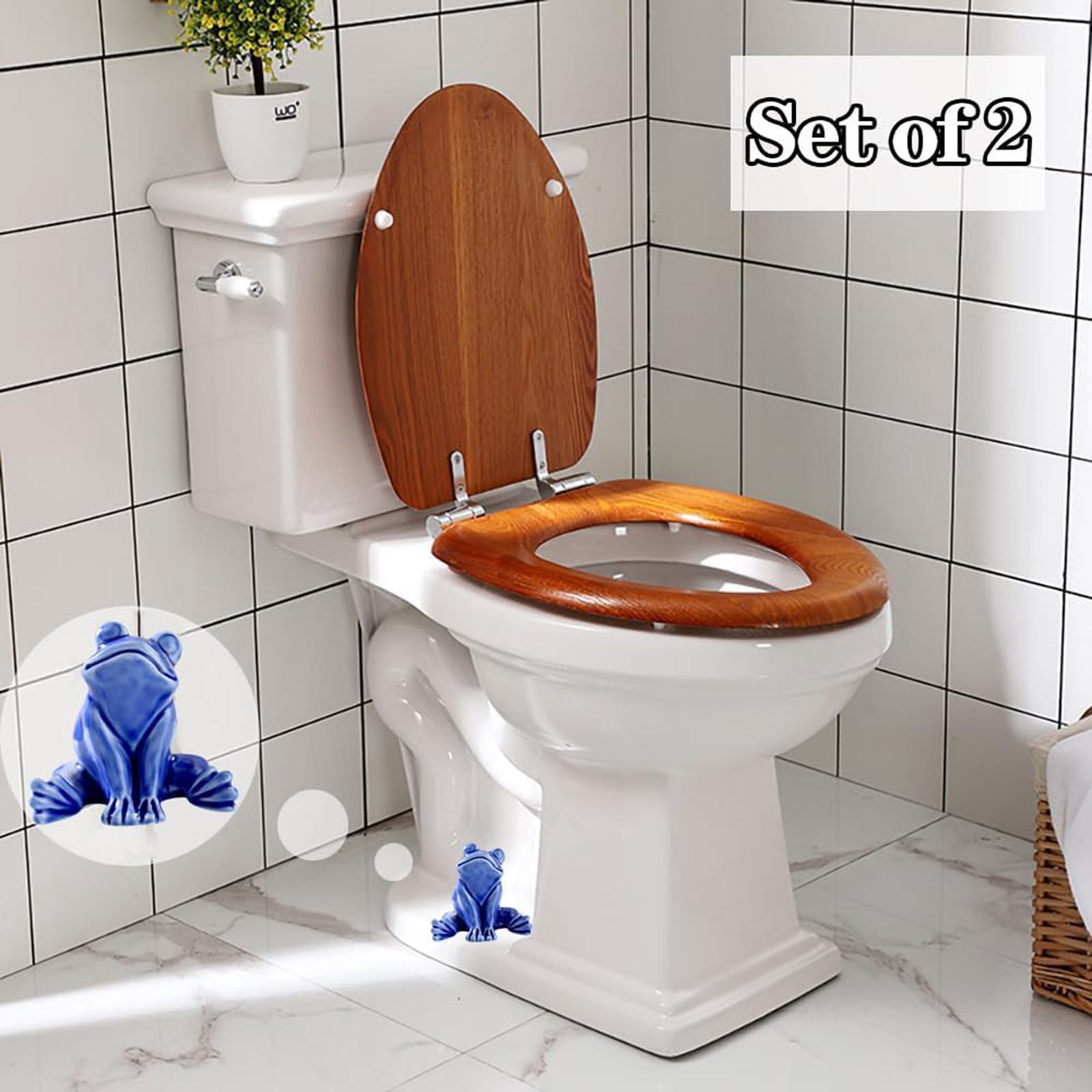 Ceramic Frog Toilet Bolt Covers Decorative, Set of 2 Tall Toilet Bolt ...