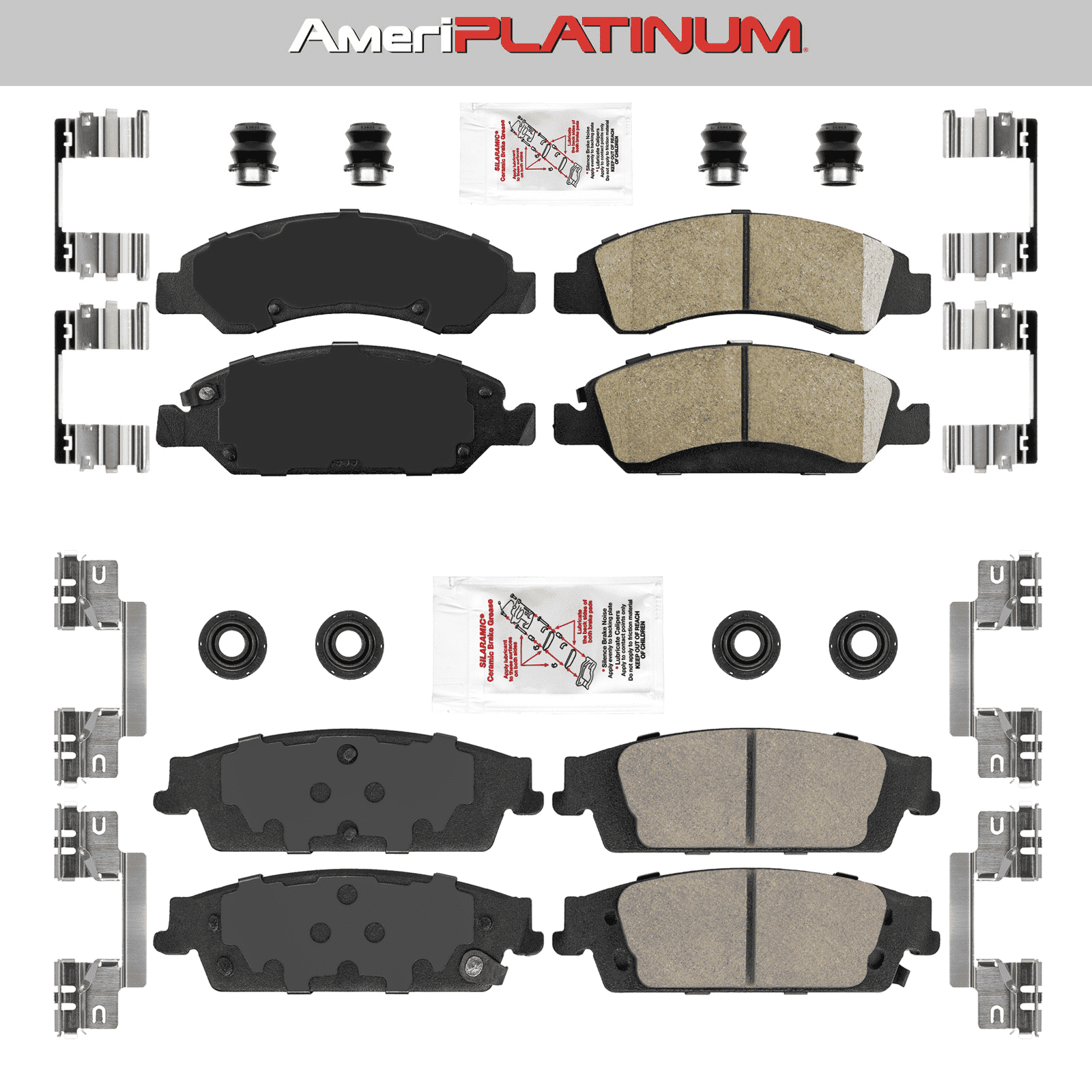 Ceramic Front + Rear Brake Pads FOR 2015-2020 CADILLAC ESCALADE ...