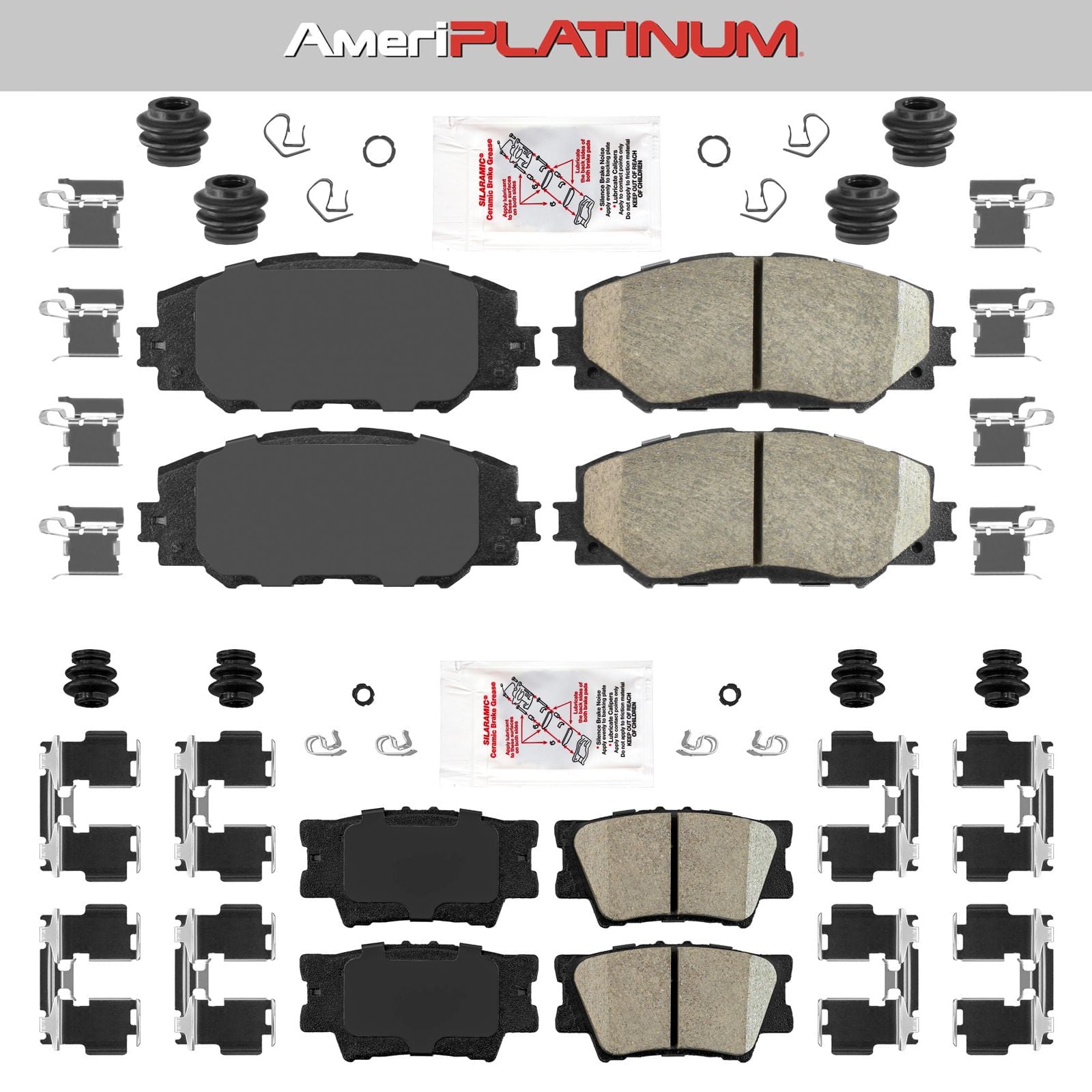 Ceramic Front + Rear Brake Pads FOR Toyota RAV4 06-18 2.4L 2.5L NO 3rd ...