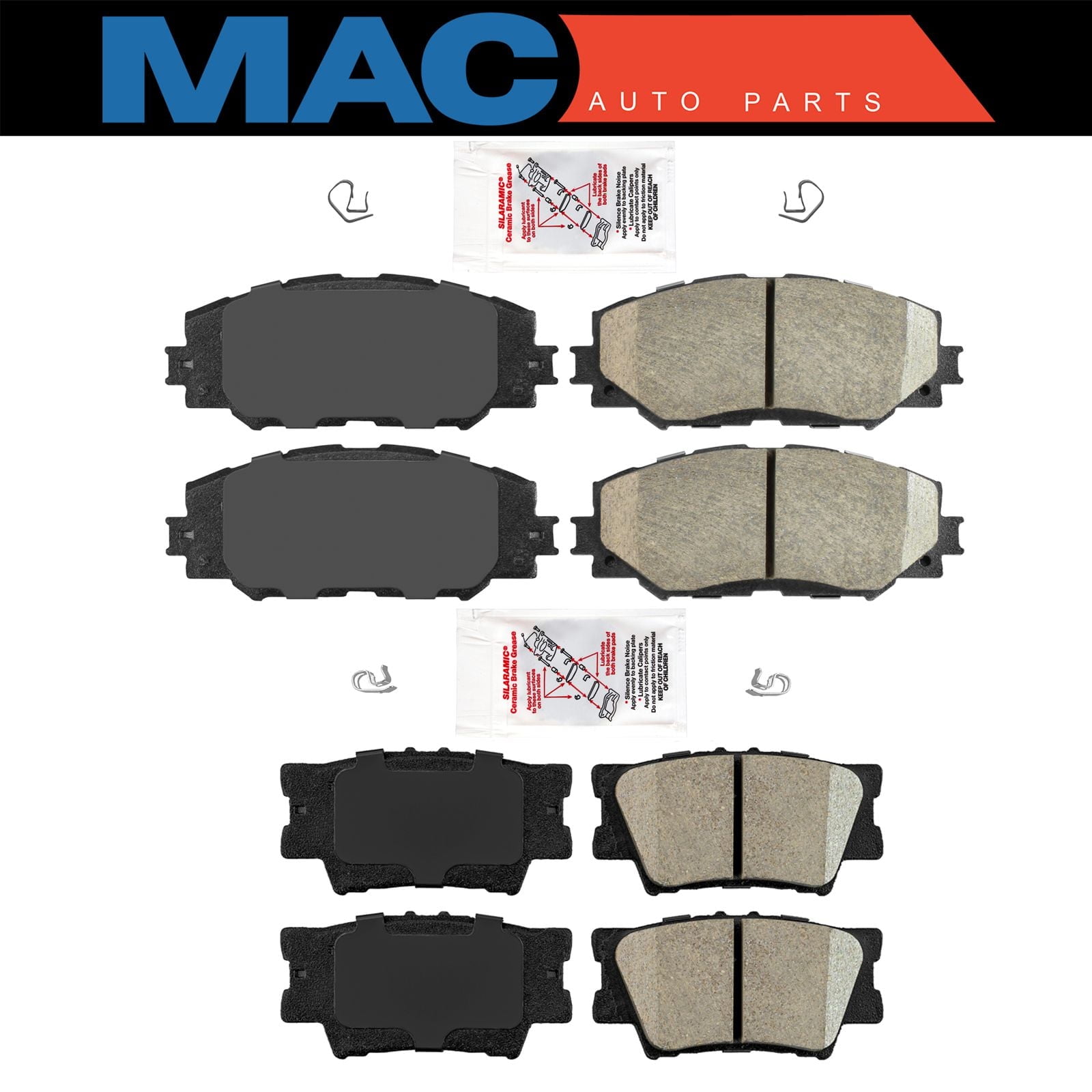 Ceramic Front + Rear Pad FOR HS250H 2013-2018 Toyota Rav4 WITH 275mm ...