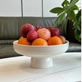 Ceramic Fruit Bowl 11” Large Decorative Pedestal Bowl for Kitchen ...