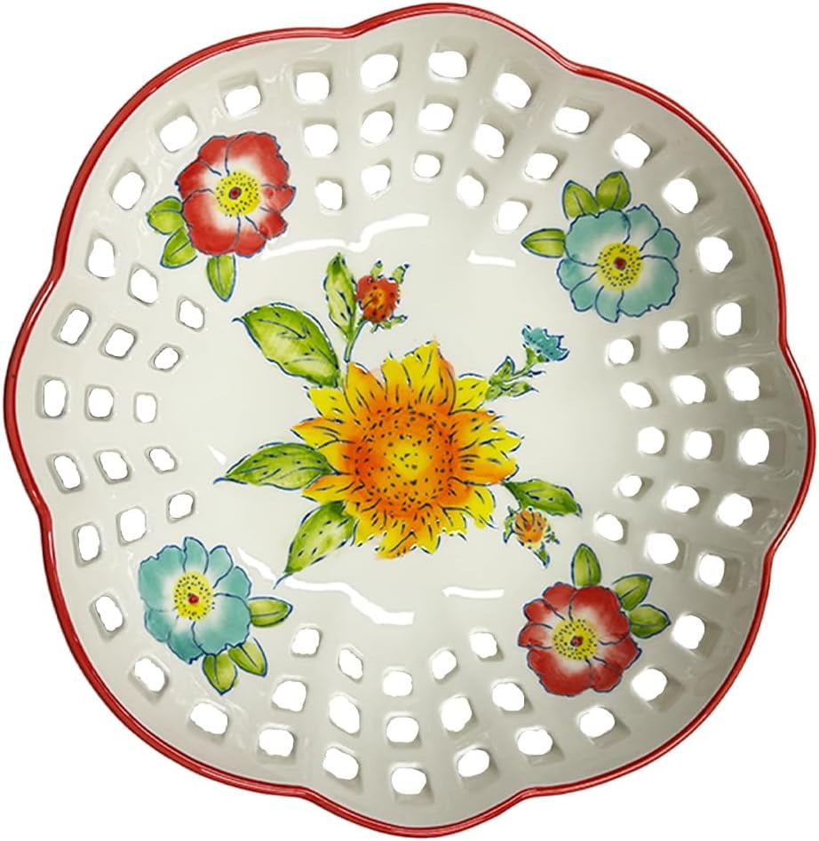 Ceramic Fruit Bowl or Decorative Pedestal Bowl for Table Décor, 10 ...