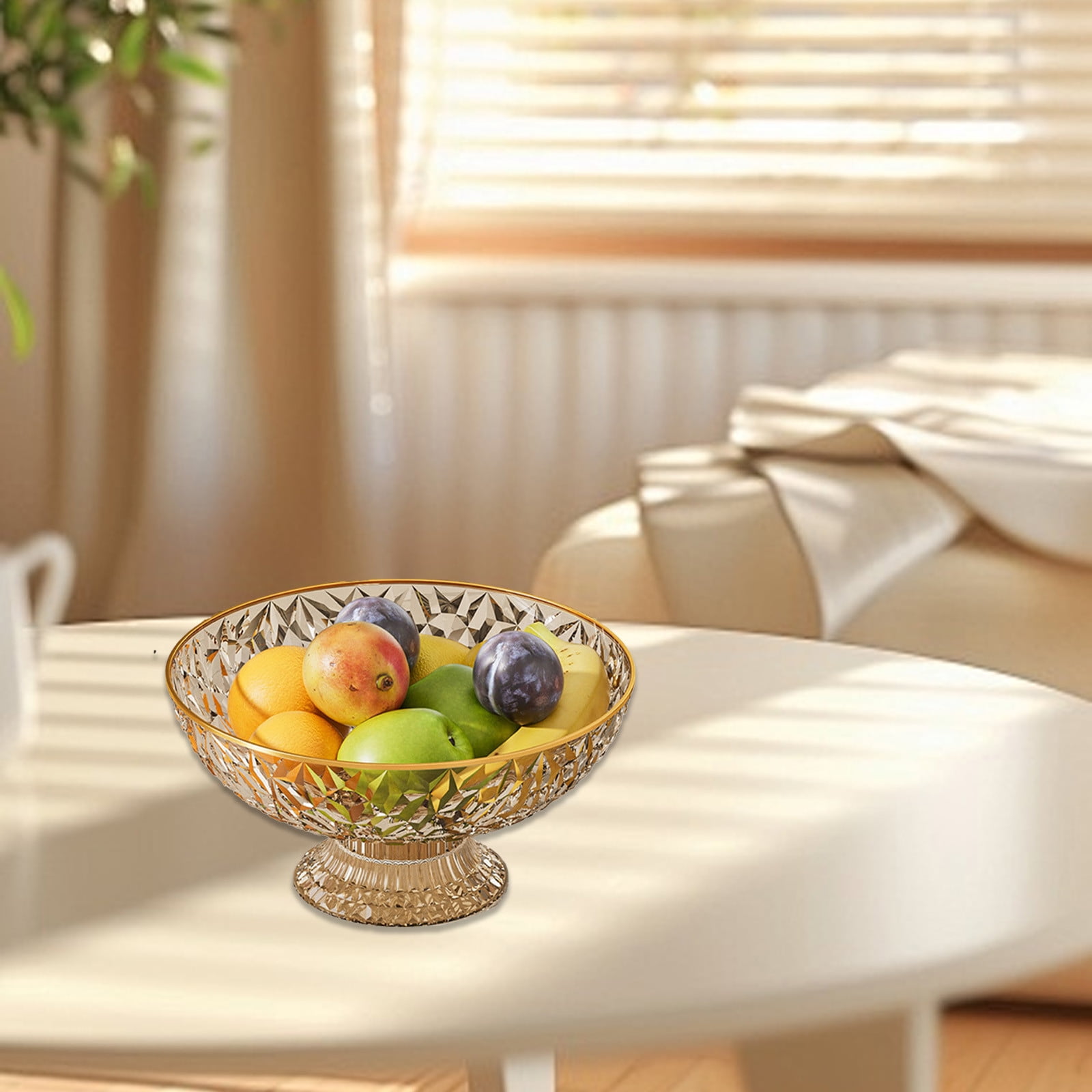 Ceramic Fruit Bowl with Draining Holes, 10" Large Fruit Basket with ...