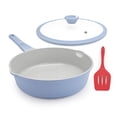 Ceramic Frying Pan Skillet with Lid, 12 inch Nonstick Deep Frying Pan ...