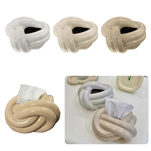 Ceramic Fun Knot Tissue Box Cover European Modern Face Tissue Holder ...