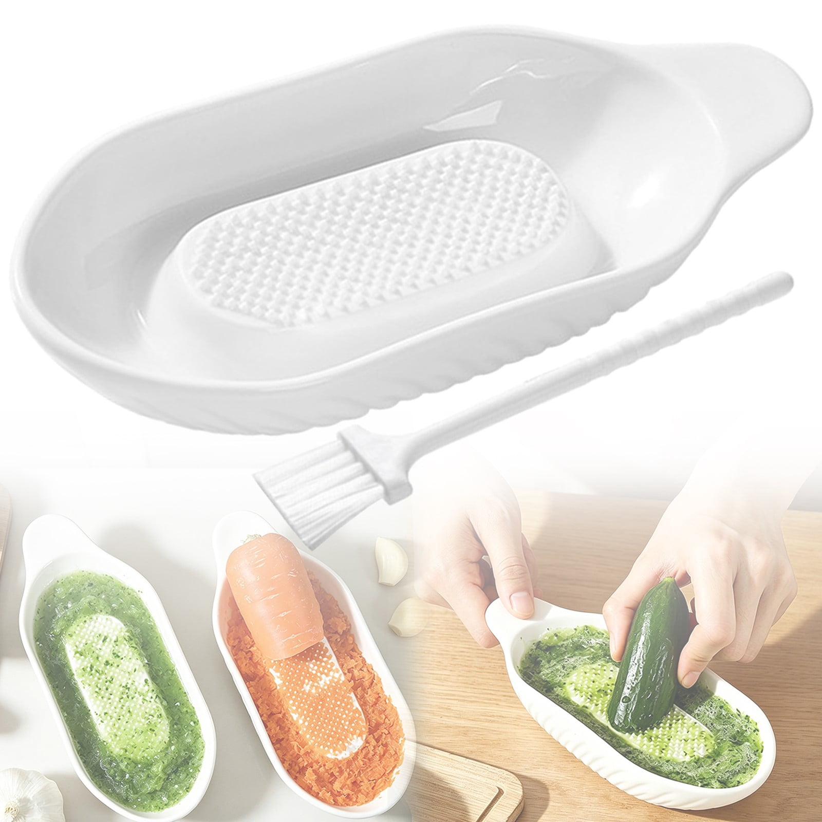 Ceramic Garlic Grater Plate Bowl Pan Con Tomate Grating Dish Set with ...