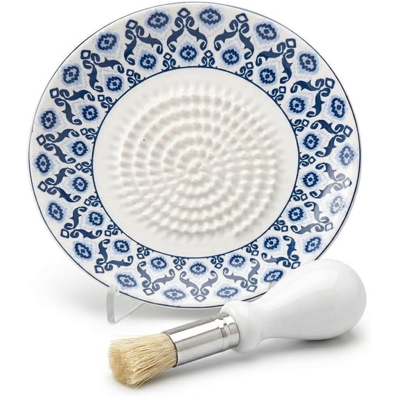 Ceramic Garlic Grater Plate Bowl, Spanish Tomato & Cheese Grater ...
