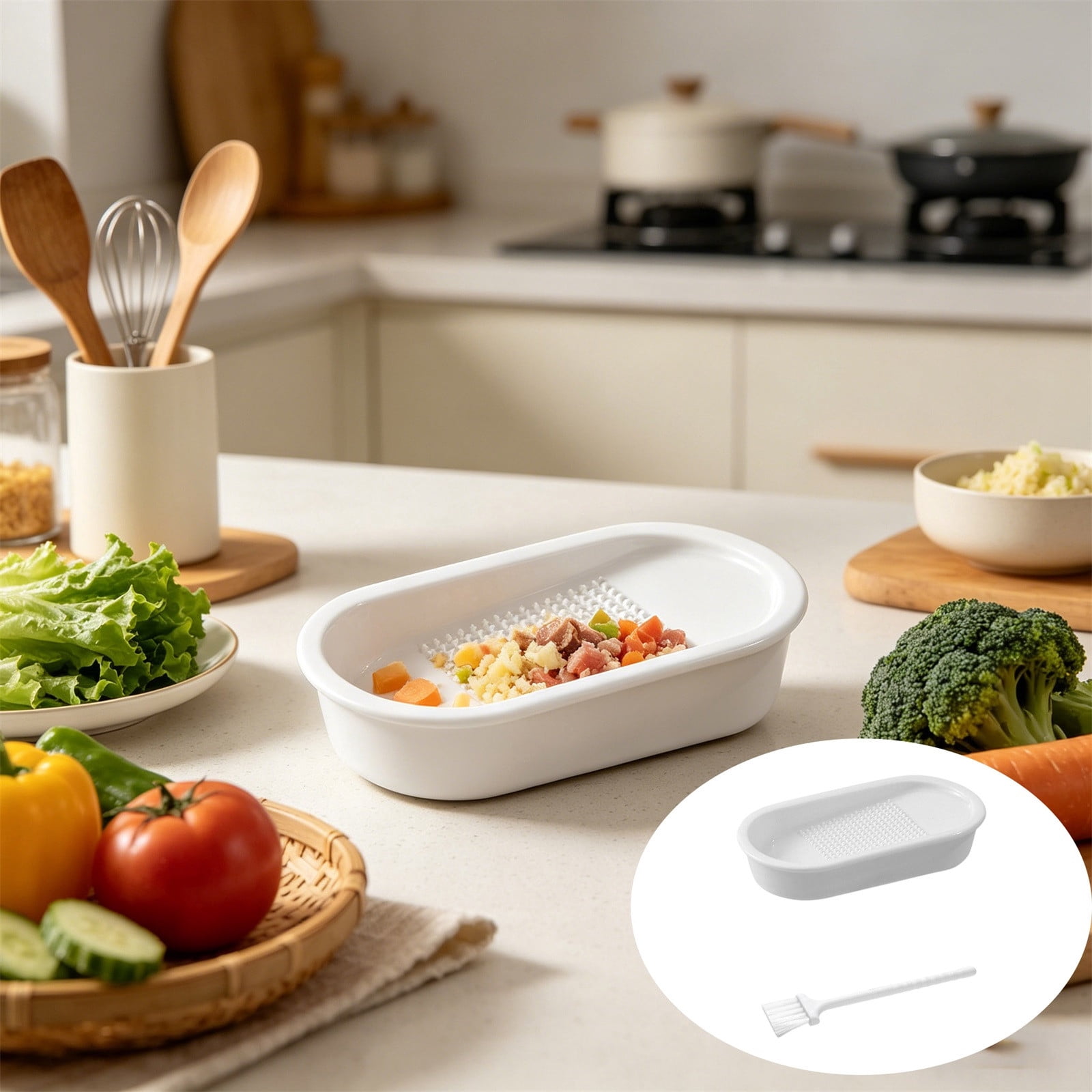 Ceramic Garlic Grater Plate Ginger Mincer Grinder Dishwasher Safe ...