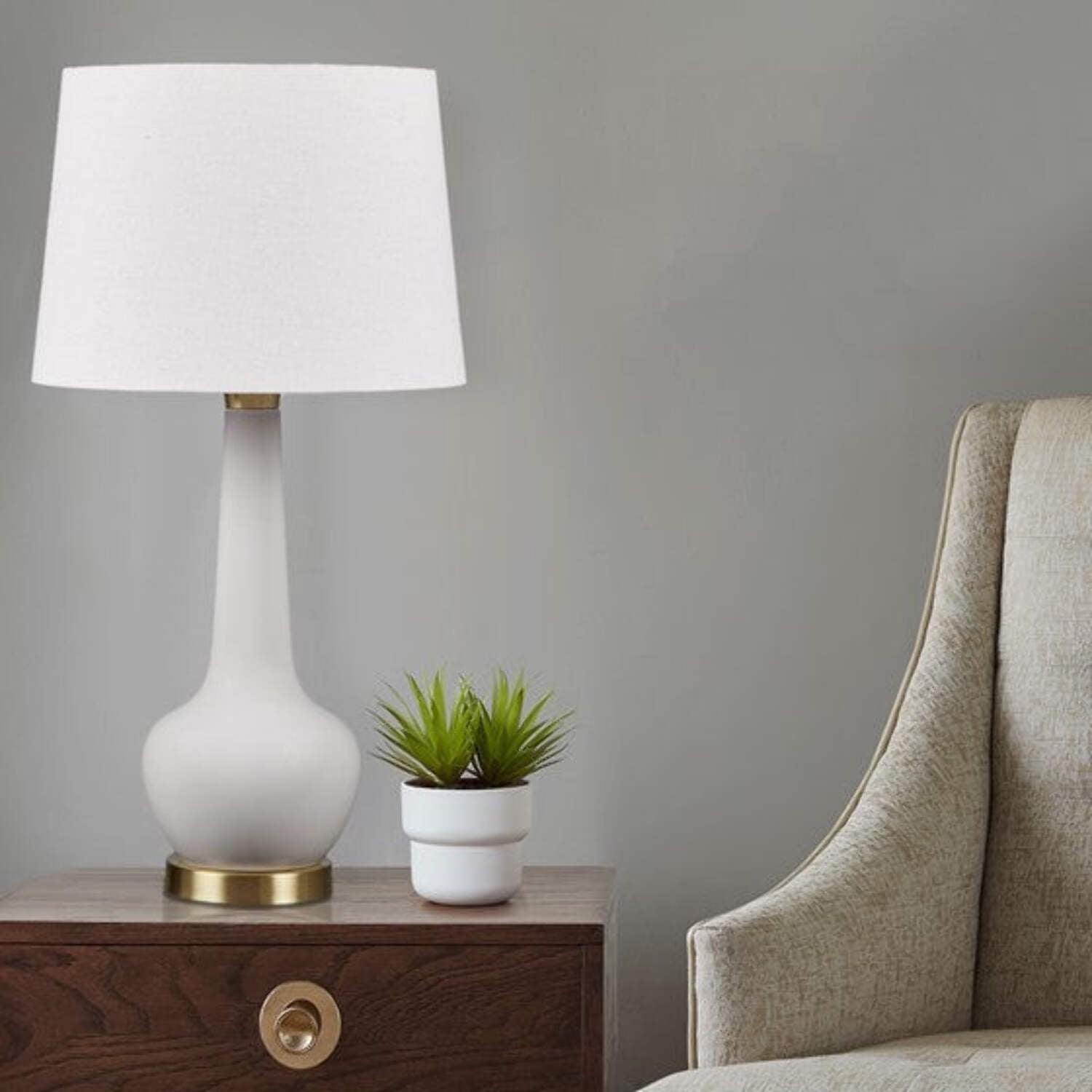 Ceramic Genie Table Lamp Grey Ceramic - Walmart.com