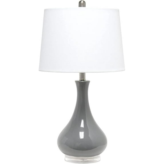 Ceramic Genie Tear Drop Shaped Glossy Table Lamp, Gray - Walmart.com