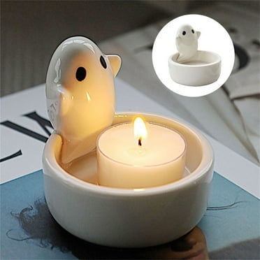 Ceramic Ghost Taper Candle Holder for Halloween Decor - Walmart.com