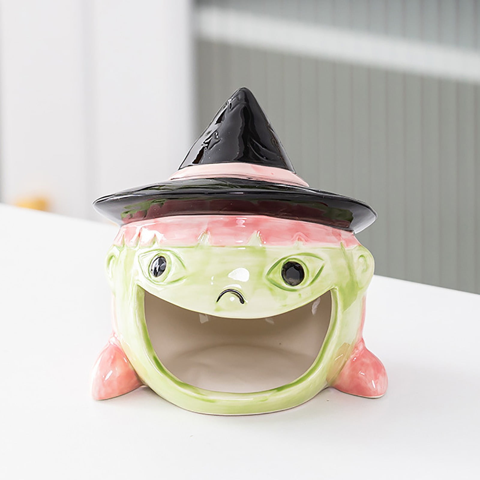 Ceramic Ghost Candlestick Holder, Halloween Desktop Decor with Candy ...