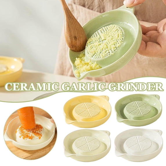 Ceramic Ginger Grater with Juice Collector, 3.5x0.8 Inch Sharp Grinding ...