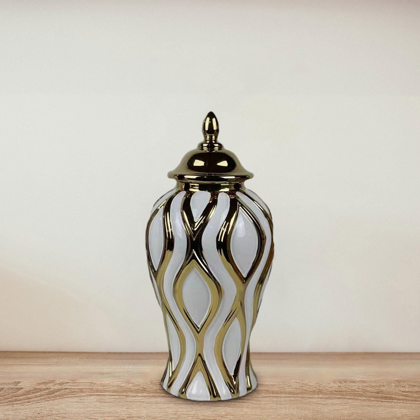 Ceramic Ginger Jar, Ceramic Ginger Jar Vase with Lid Elegant Porcelain ...