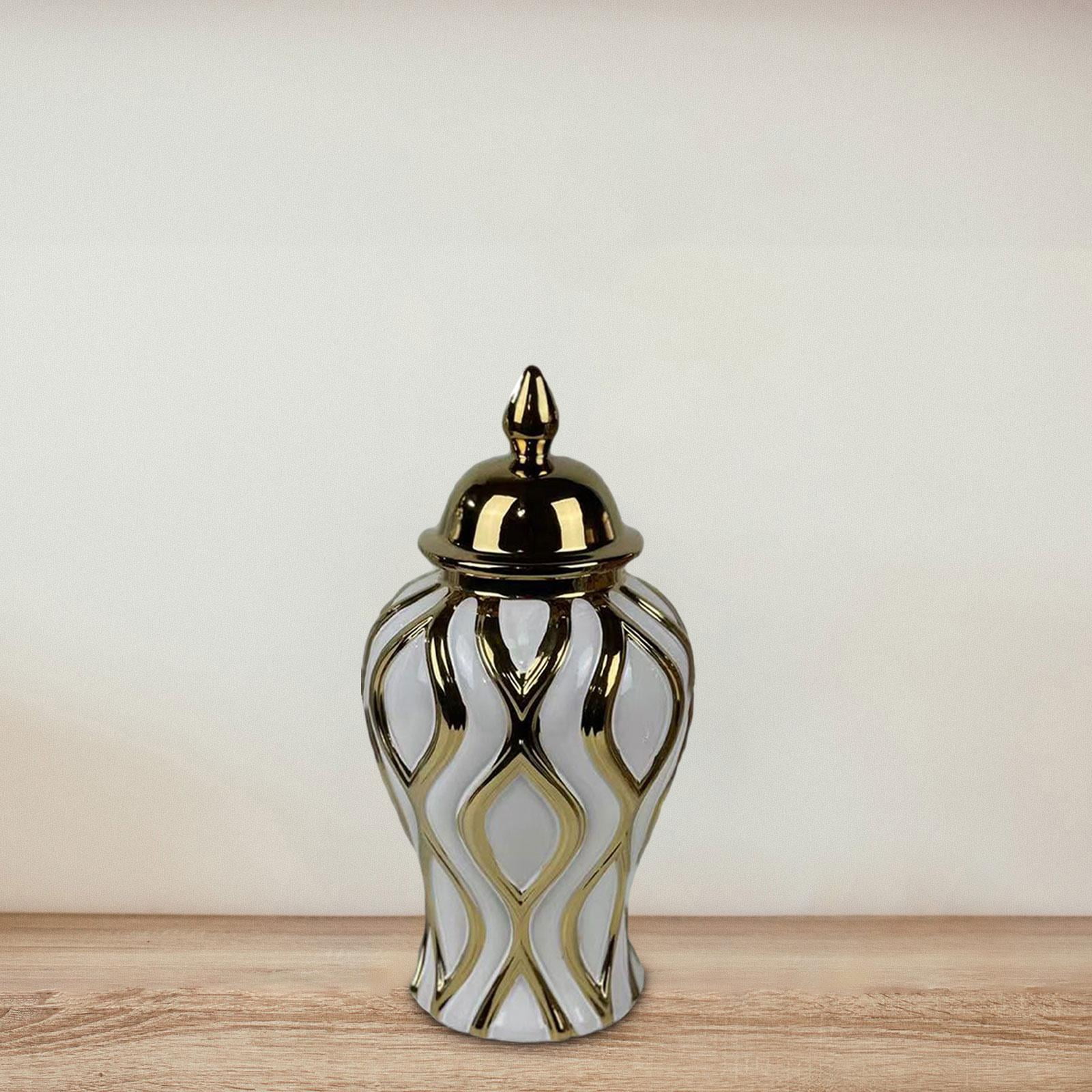 Ceramic Ginger Jar, Ceramic Ginger Jar Vase with Lid Elegant Porcelain ...